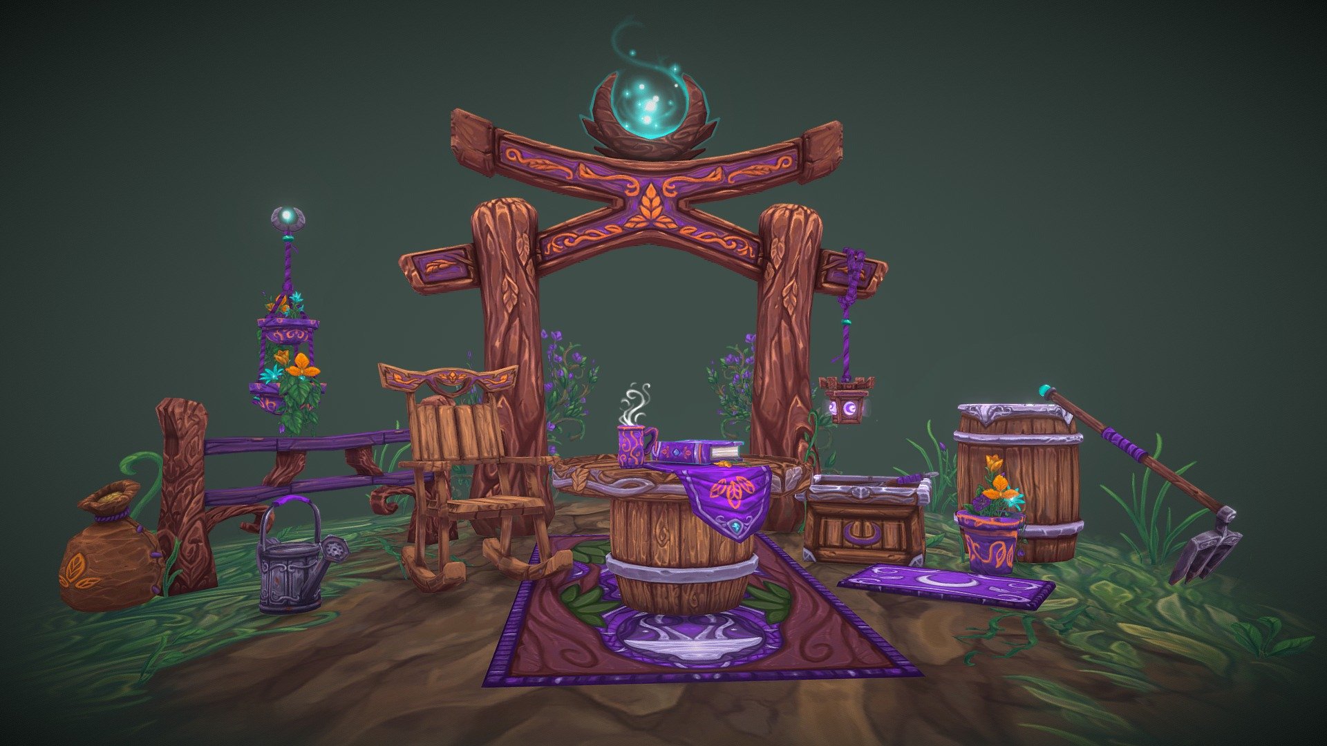 Kaldorei farm props diorama - 3D model by Cindy Gazafy (@IndigoArcadia ...