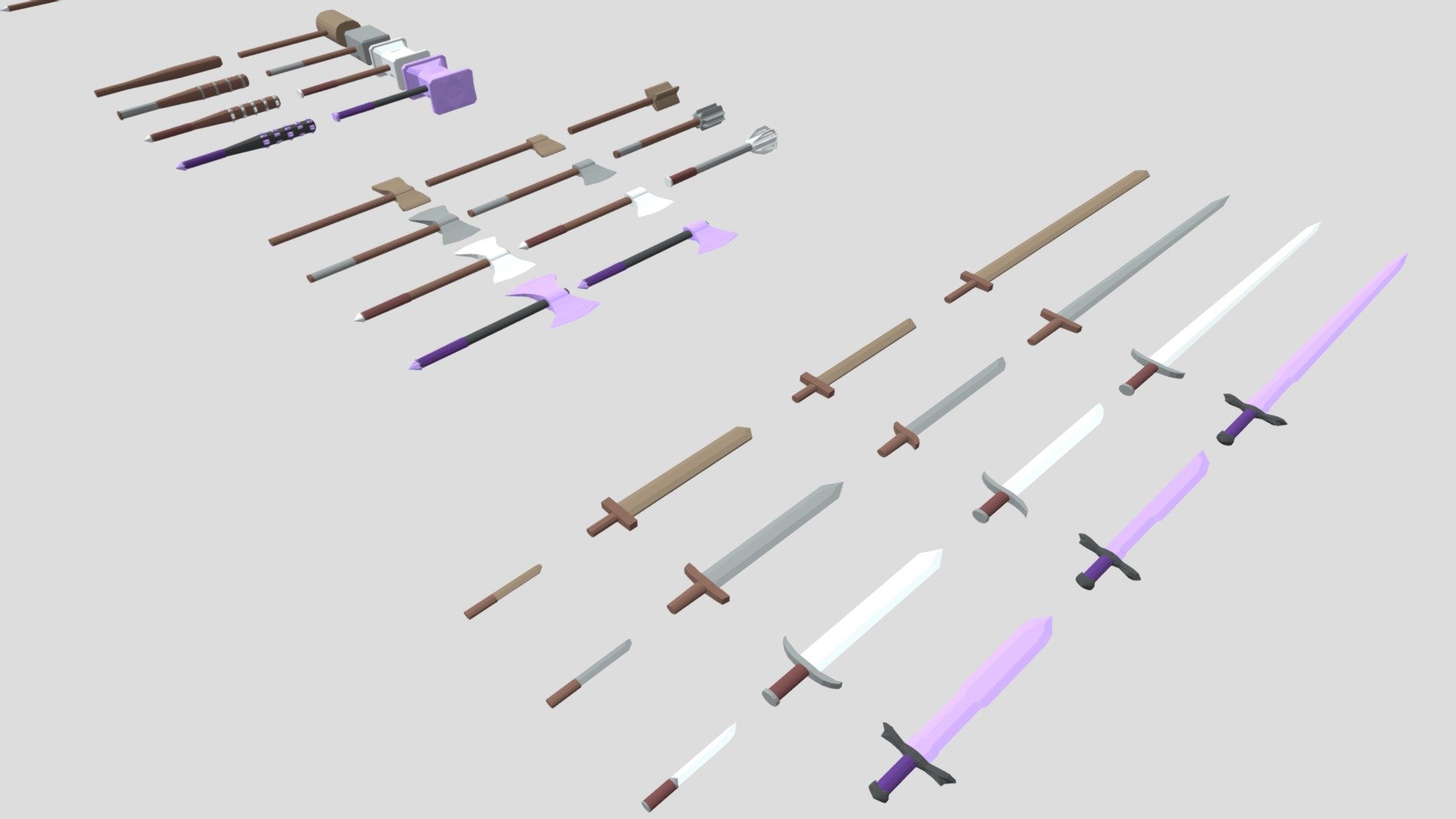 Medieval Weapons (low poly) - 3D model by Paszka (@Paszkka) [50e5ee2 ...