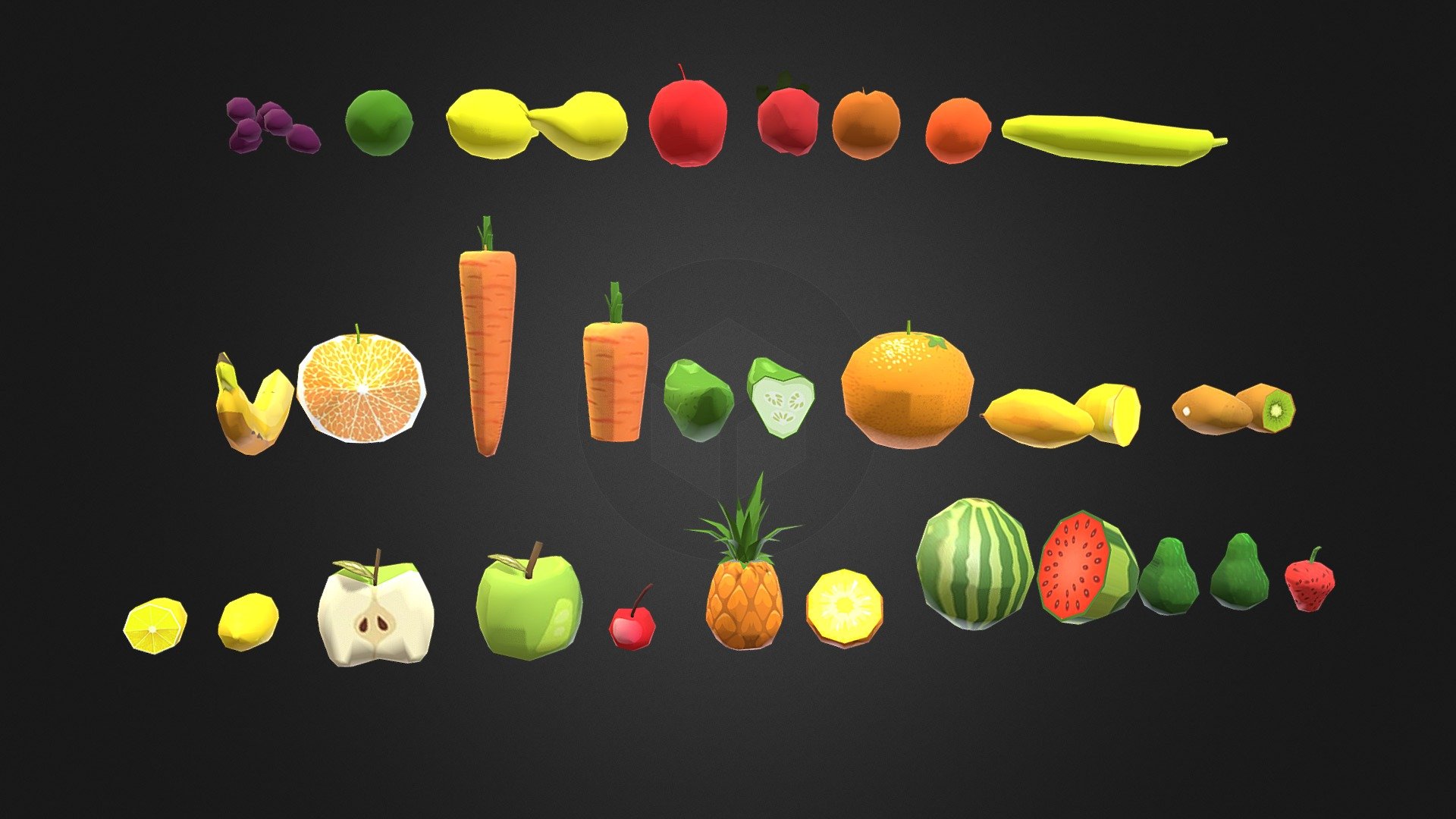 Fruits n Vegetables - Download Free 3D model by zaidi40621 (@xaidi40621 ...