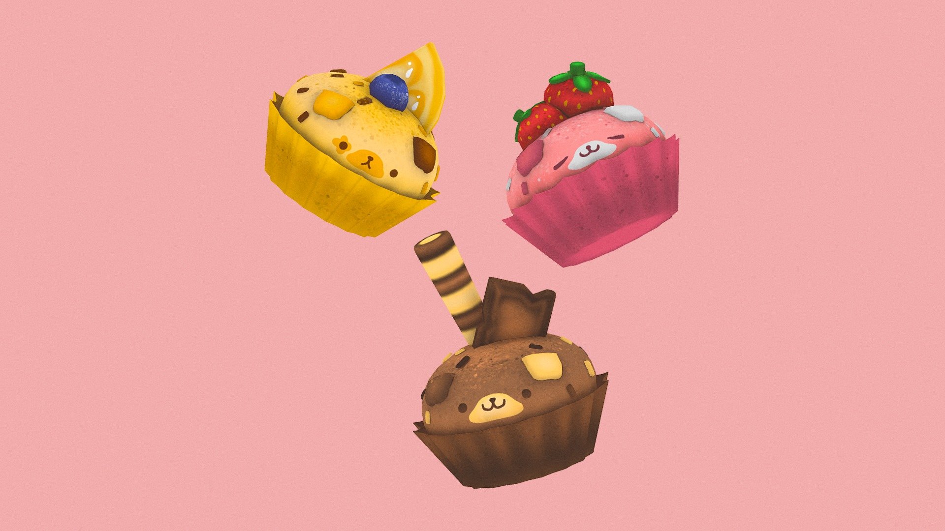 Pupcakes 🧁 - 3D model by Marina (@3dleaf) [50fd525] - Sketchfab