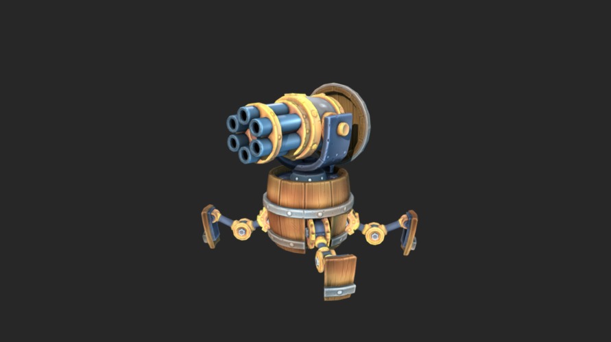 Barrel-Bot - 3D model by JohnnyDroid [50fe898] - Sketchfab