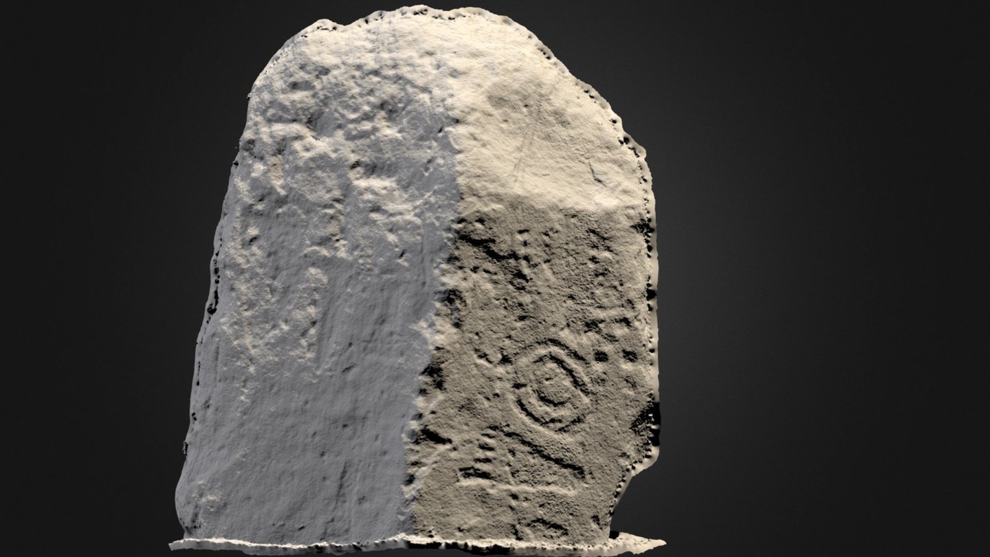 The Calderstones - Stone E - Rear and Side Faces - 3D model by aerial ...