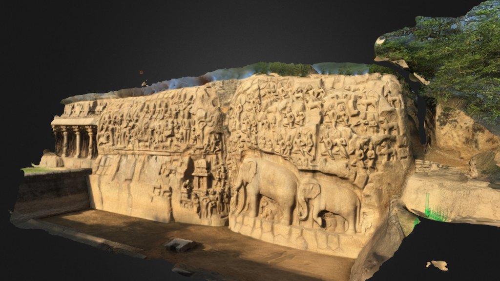 Rock Carvings Mahabalipuram, Tamil nadu India - 3D model by volkerku ...