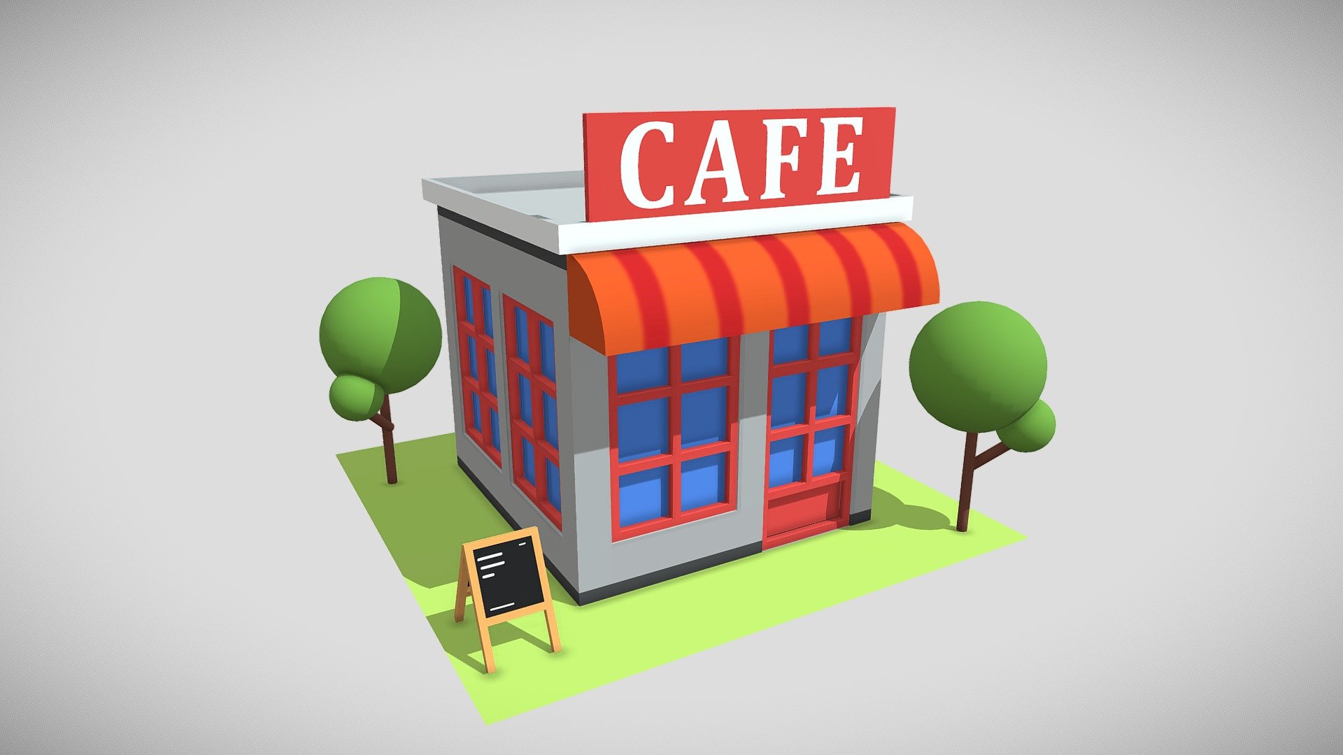 Low Poly Cafe - Download Free 3D model by Seven.Four [510ccf3] - Sketchfab