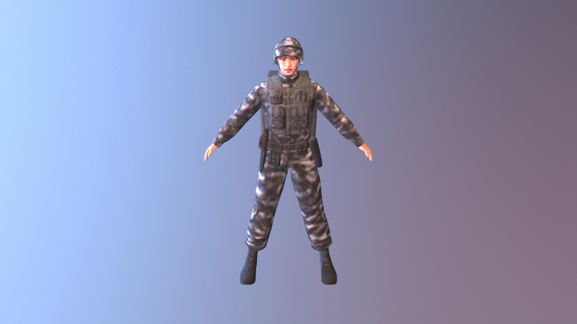 lowpoly soldier_gray - 3D model by lazaga777 [512d7da] - Sketchfab