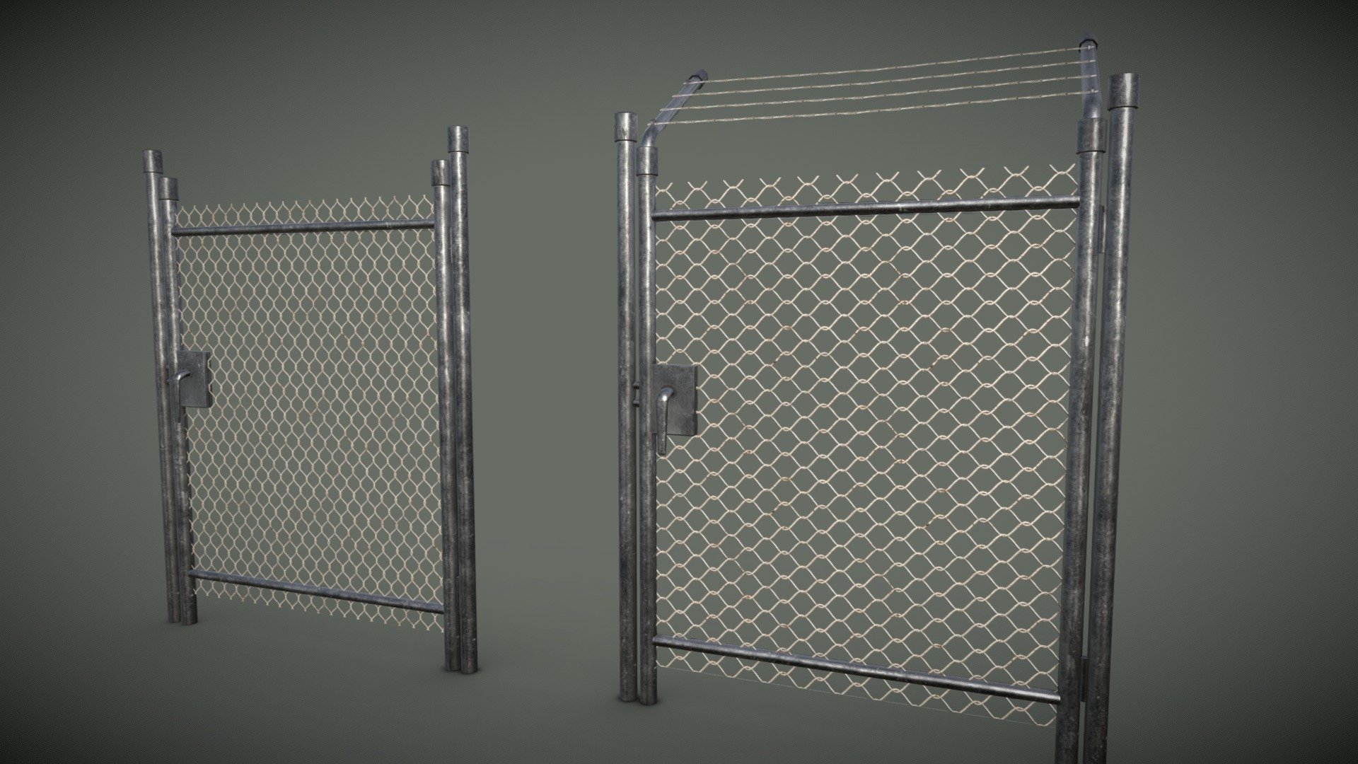 metal mesh gates Low-poly 3D model - Buy Royalty Free 3D model by ...