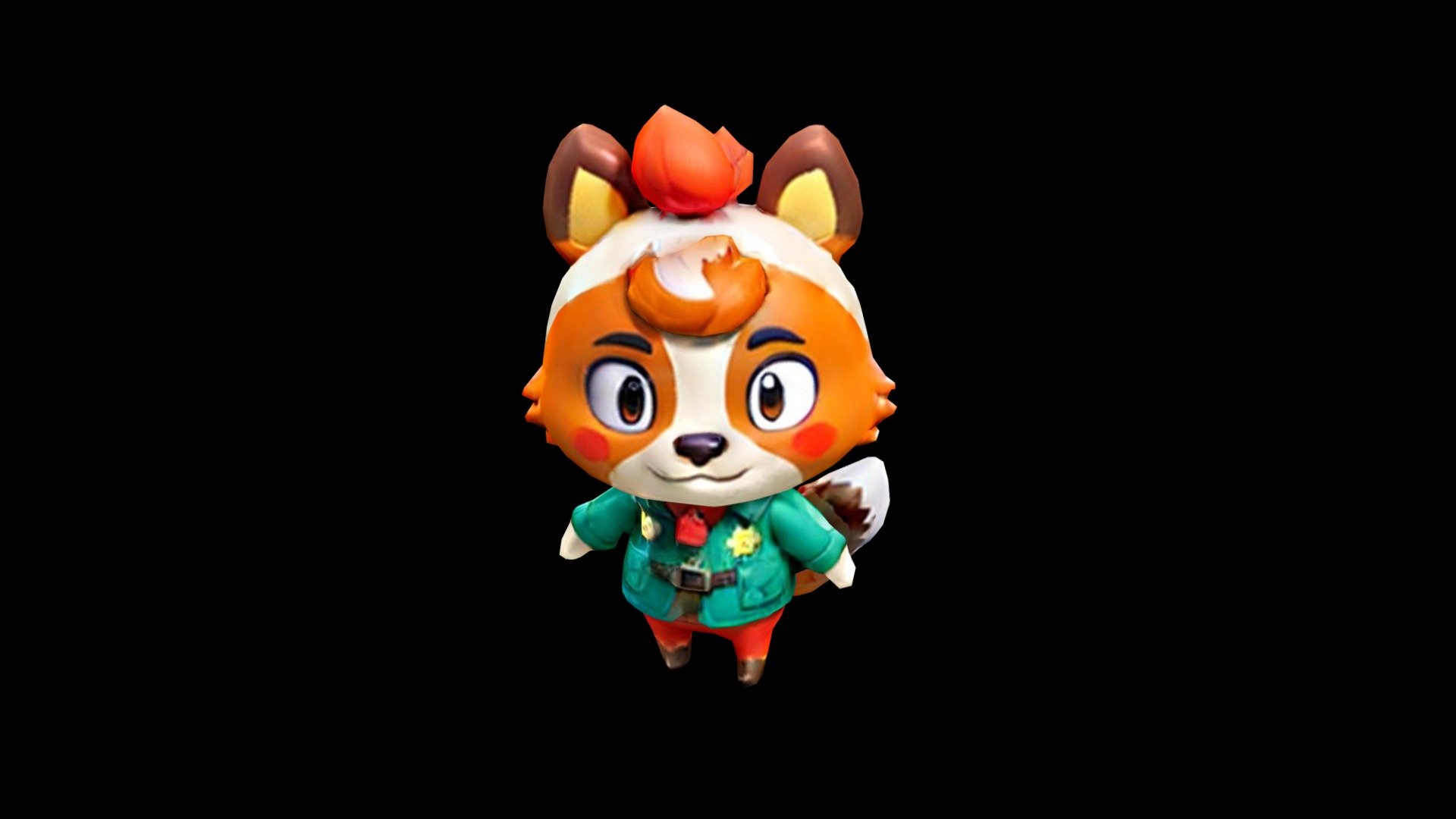 A character from Animal Crossing, a fox wearing - Download Free 3D ...