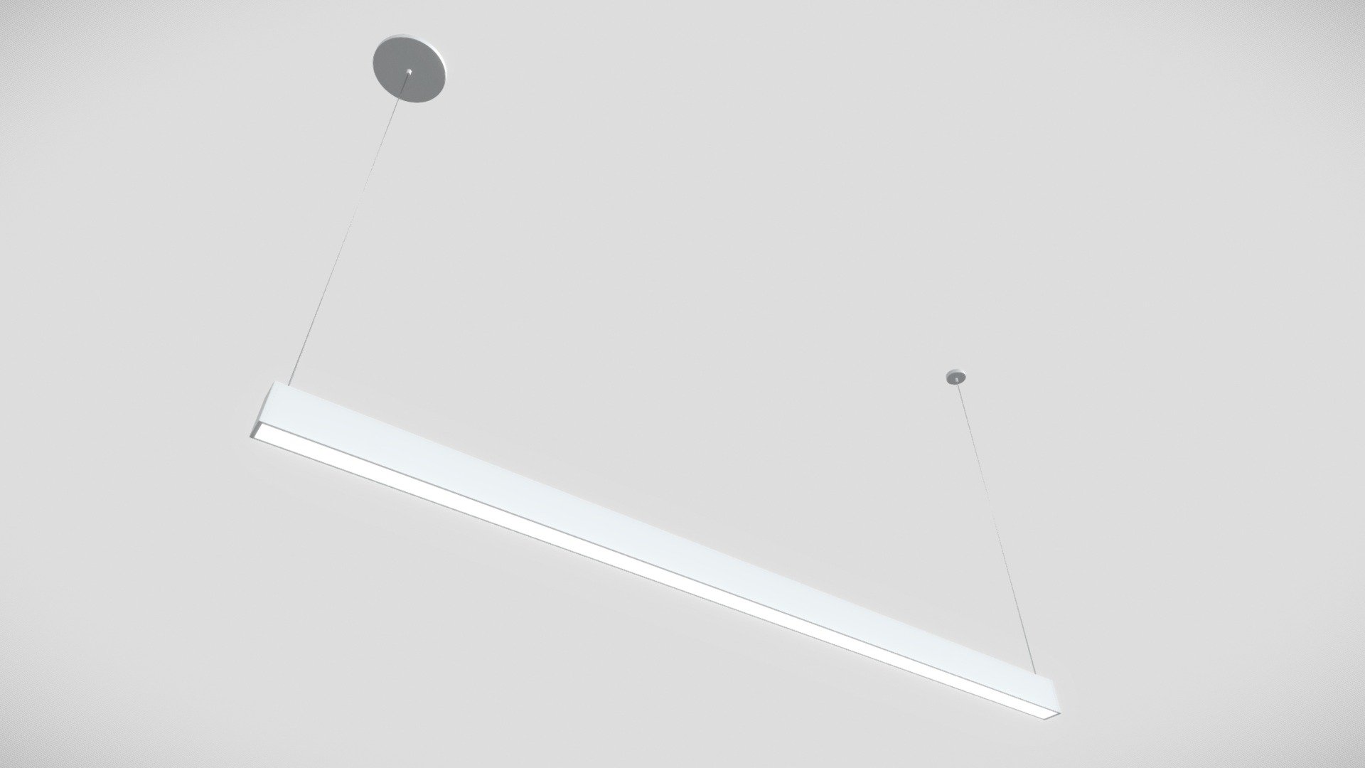 Slim 1.3″ 4 FT Semi direct Light Fixture - White - 3D model by ...