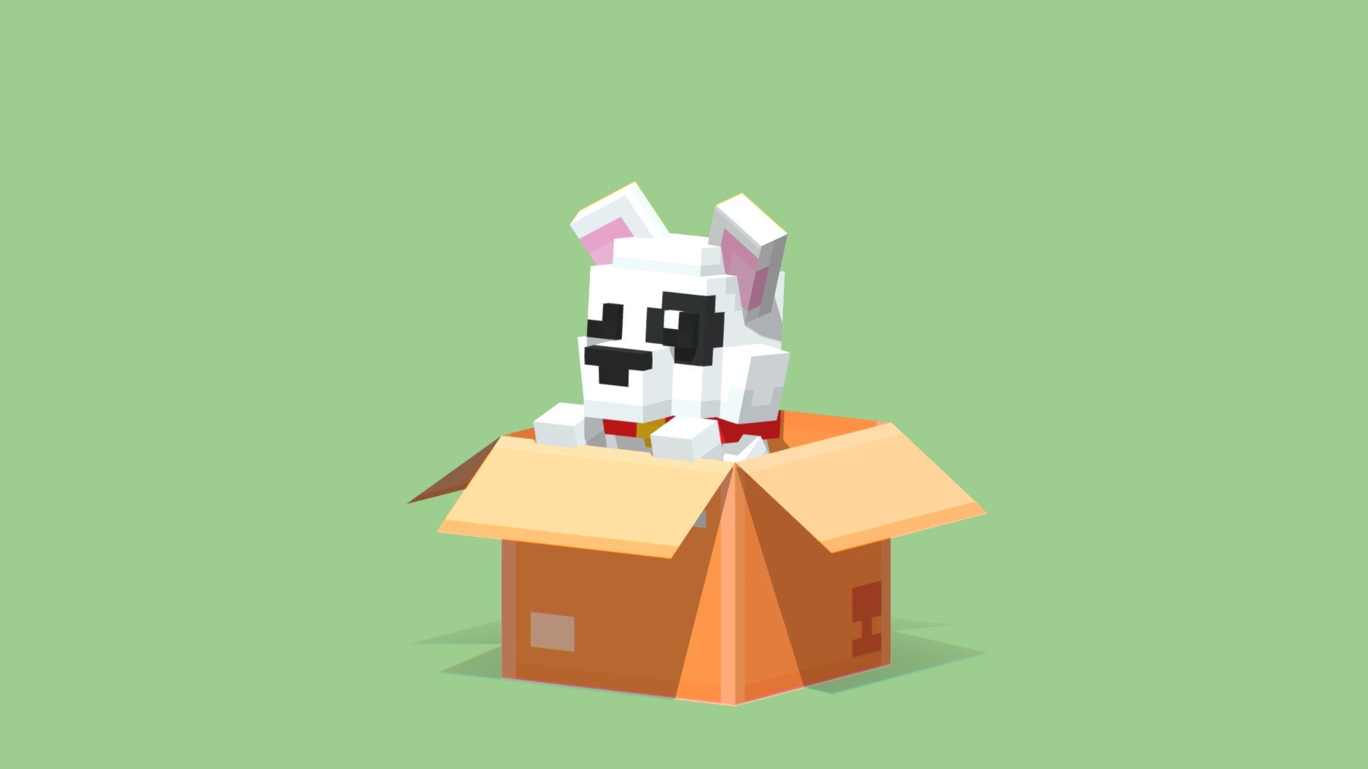 Puppy in a box - 3D model by curlyshon [51376fa] - Sketchfab