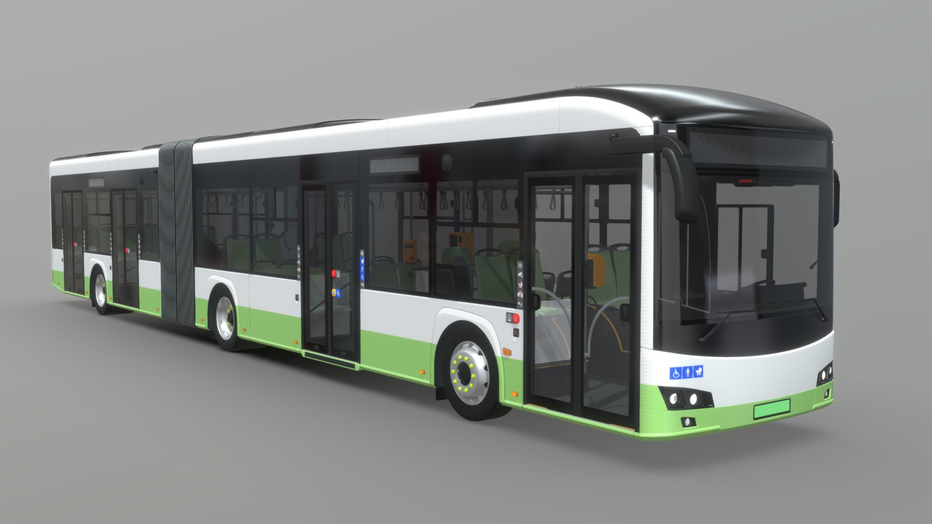 Articulated Electric Bus II gen [Full Interior] - Buy Royalty Free 3D ...
