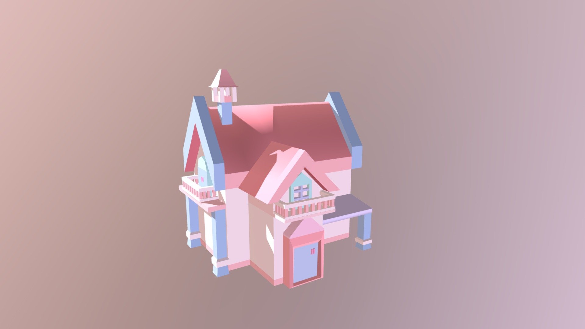 pink House - 3D model by Ker [513bfb3] - Sketchfab