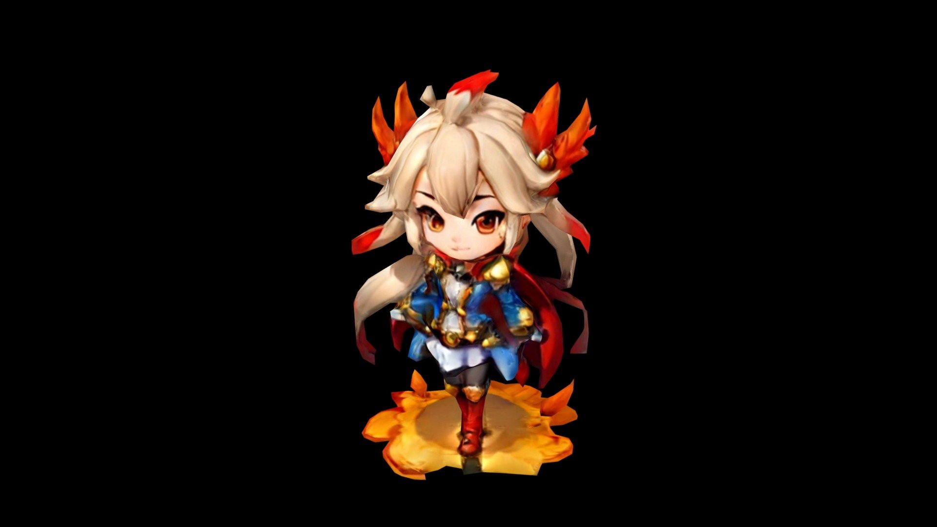 A chibi style character with blonde hair and bro - Download Free 3D ...