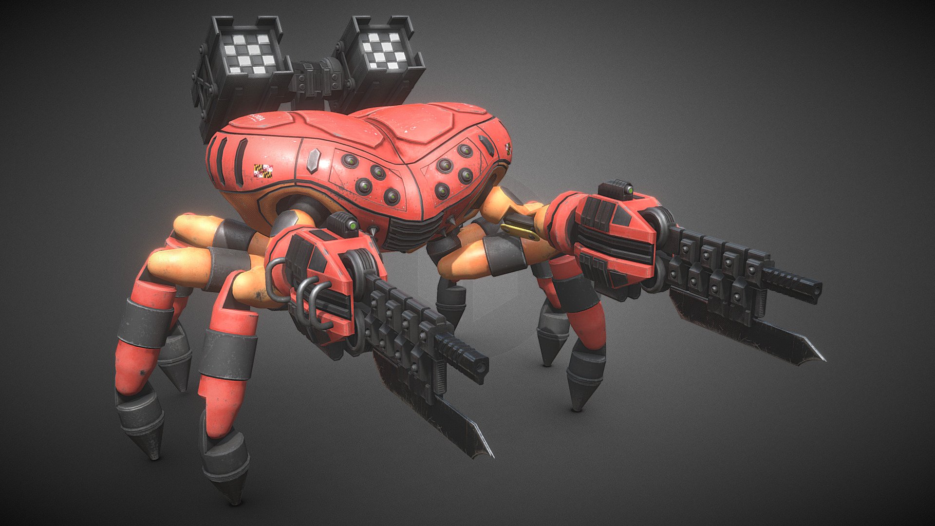 Gunslinger Crab Mech v1.2 - Download Free 3D model by Vaportrash ...