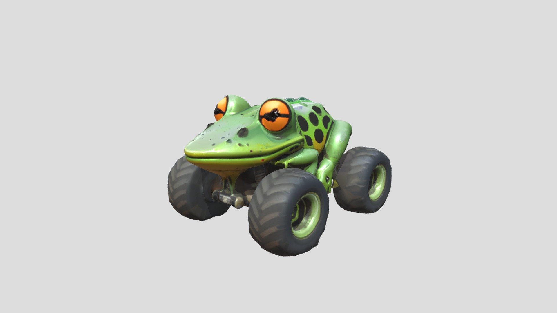 Frog with monster truck wheels - 3D model by StanSmith [5150607 ...