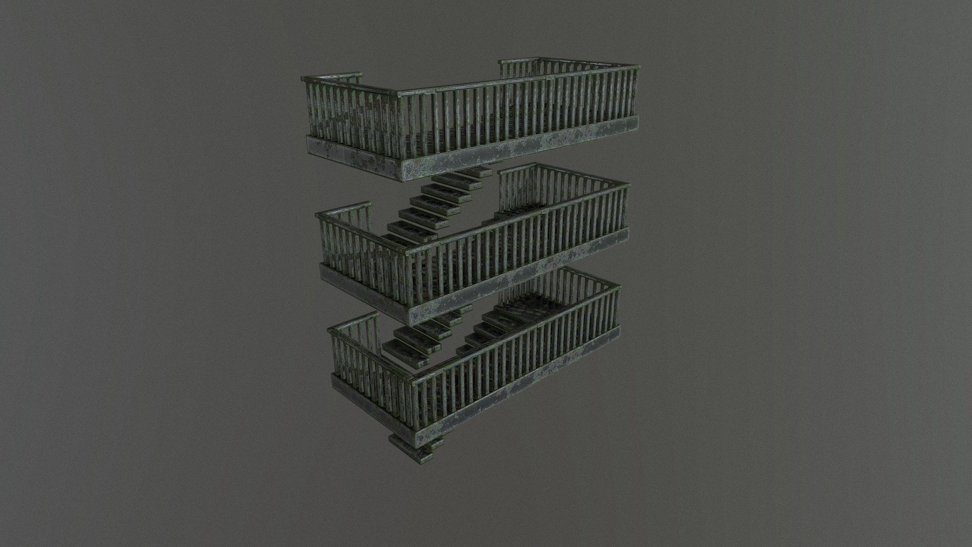 Fire escape stairs - 3D model by Selax [515b8e0] - Sketchfab