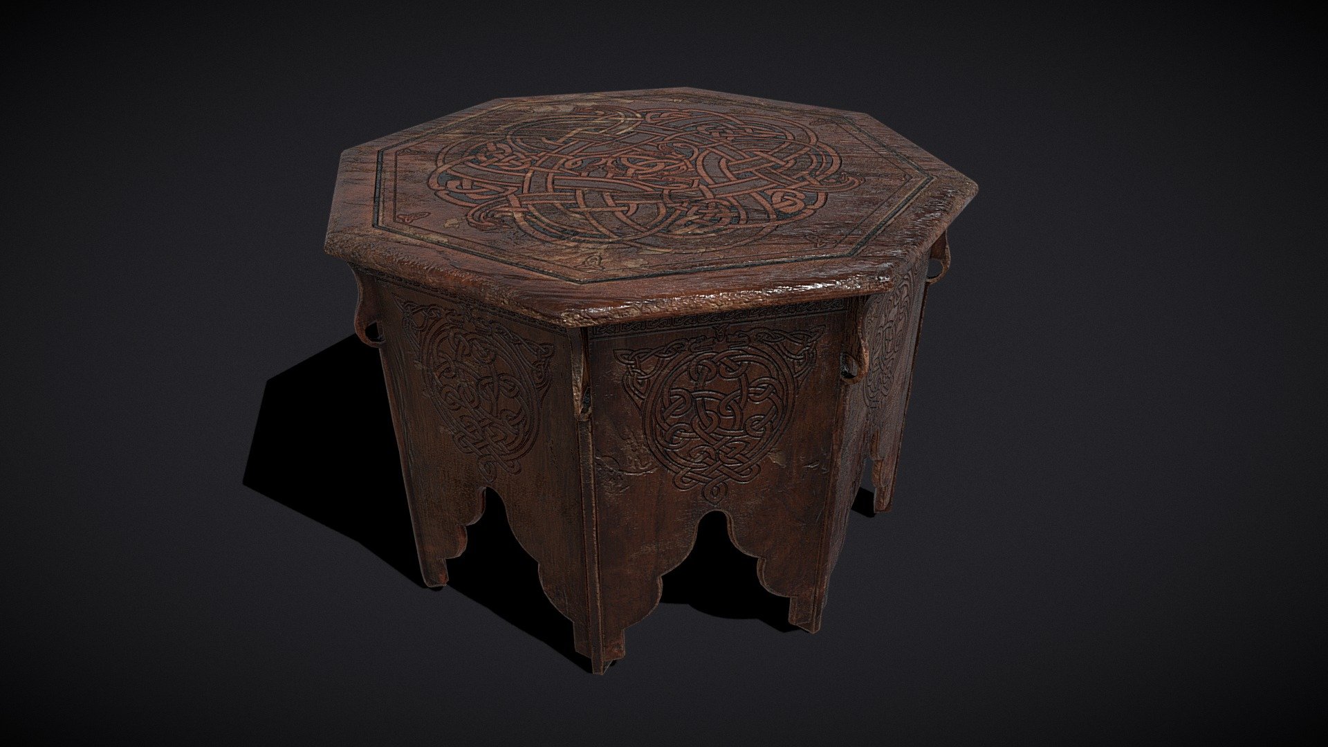 Octagonal Viking Table - Buy Royalty Free 3D model by ...