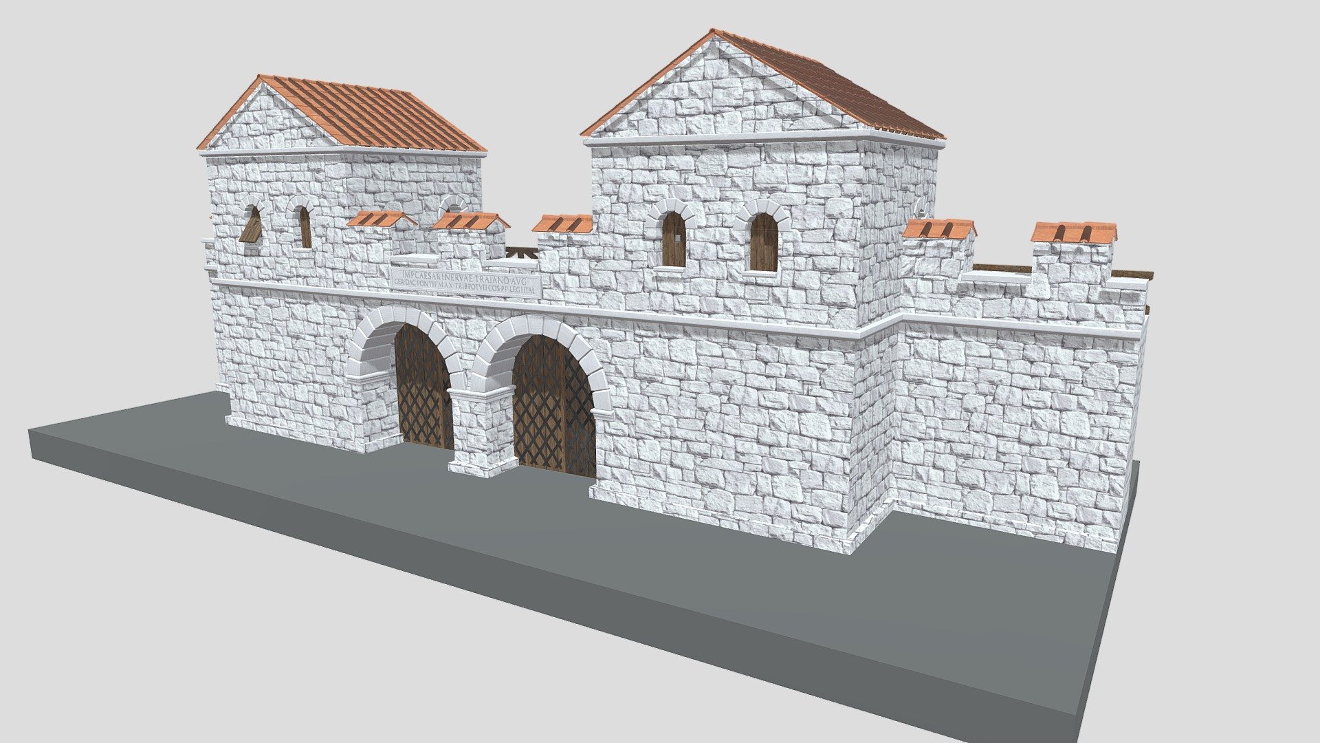 West Gate (porta principalis sinistra) phase I - 3D model by OBA_Centre ...
