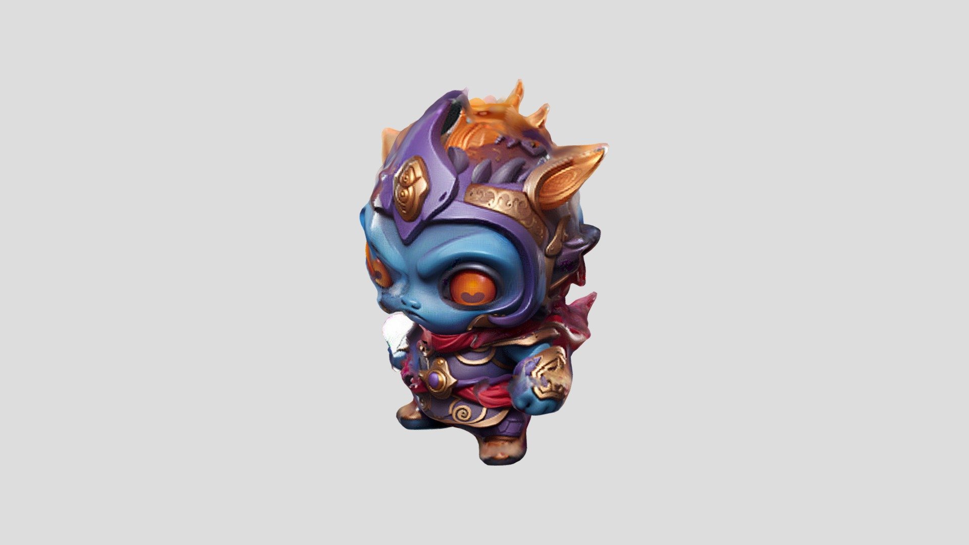 Cute Chibi Character Illustration A blue and - Download Free 3D model ...