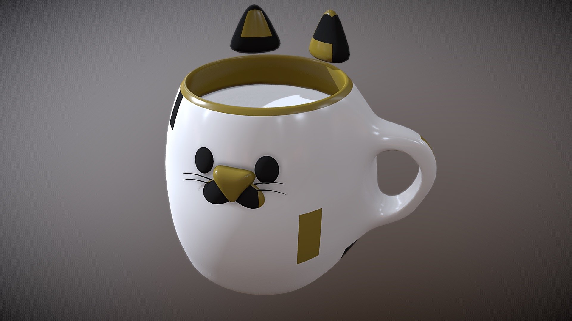 cat mug - game asset study - 3D model by PIEWOD [5176daf] - Sketchfab