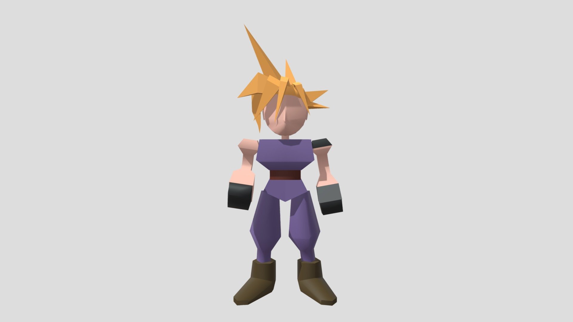 Low Poly Cloud Strife - Coloured - 3D model by captaincolenew [517c2a9 ...