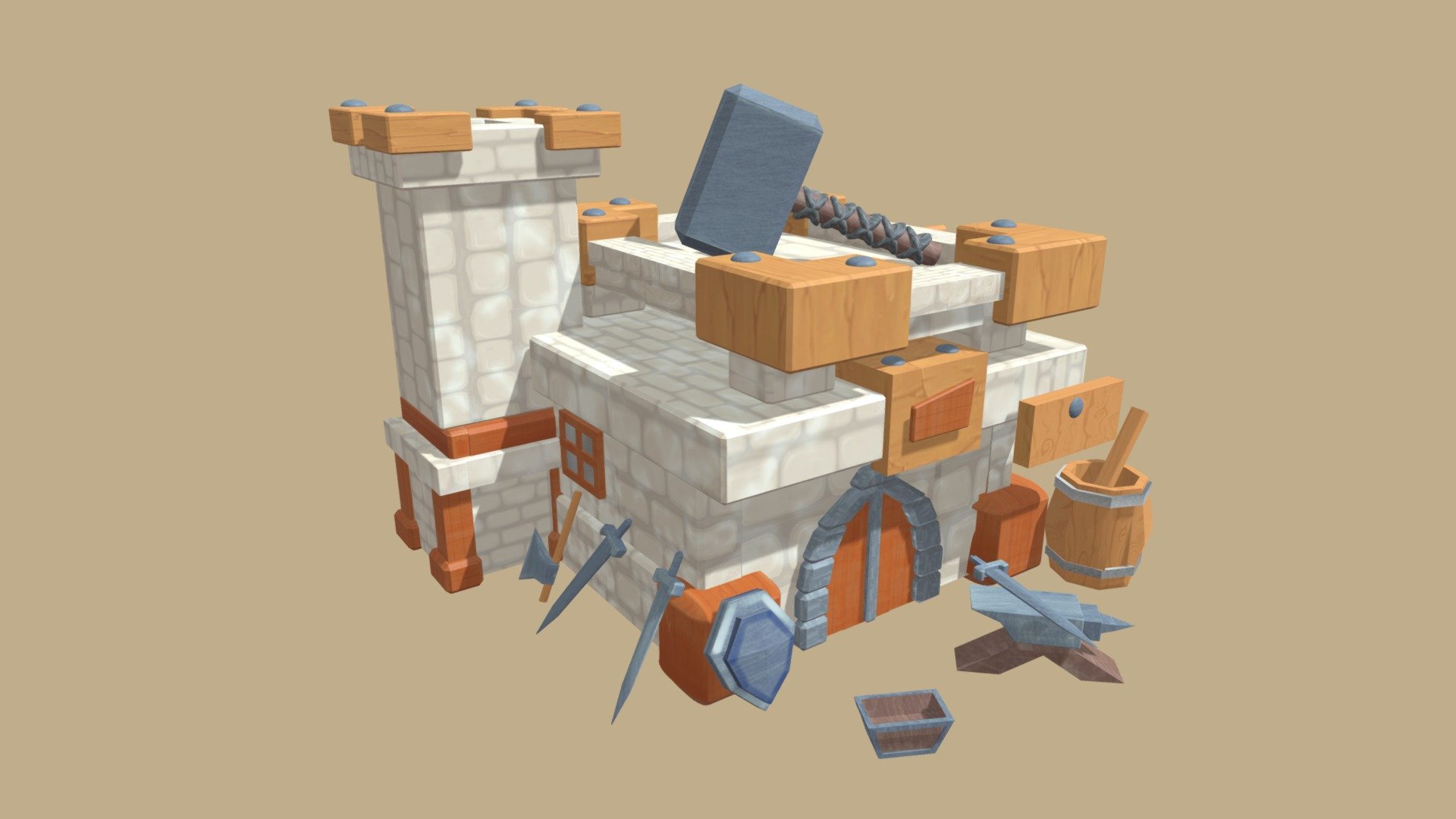 Rayson Lim_ Blacksmith-shop - 3D model by LaughSeeSakura (@RaysonLim0438) [5181281] - Sketchfab