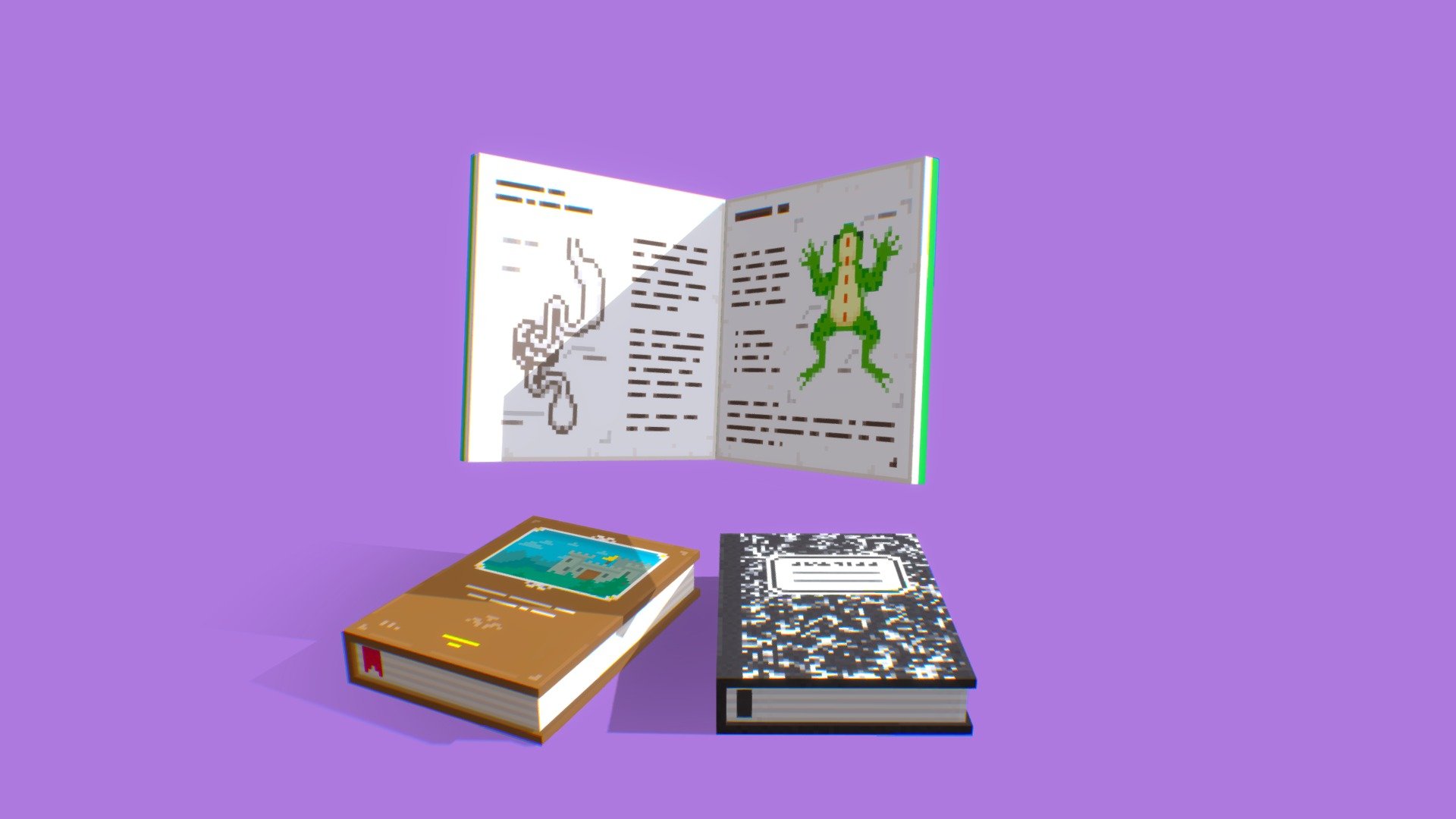 Nostalgic Books - Retro Style - 3D model by mqumboz [51865b5] - Sketchfab
