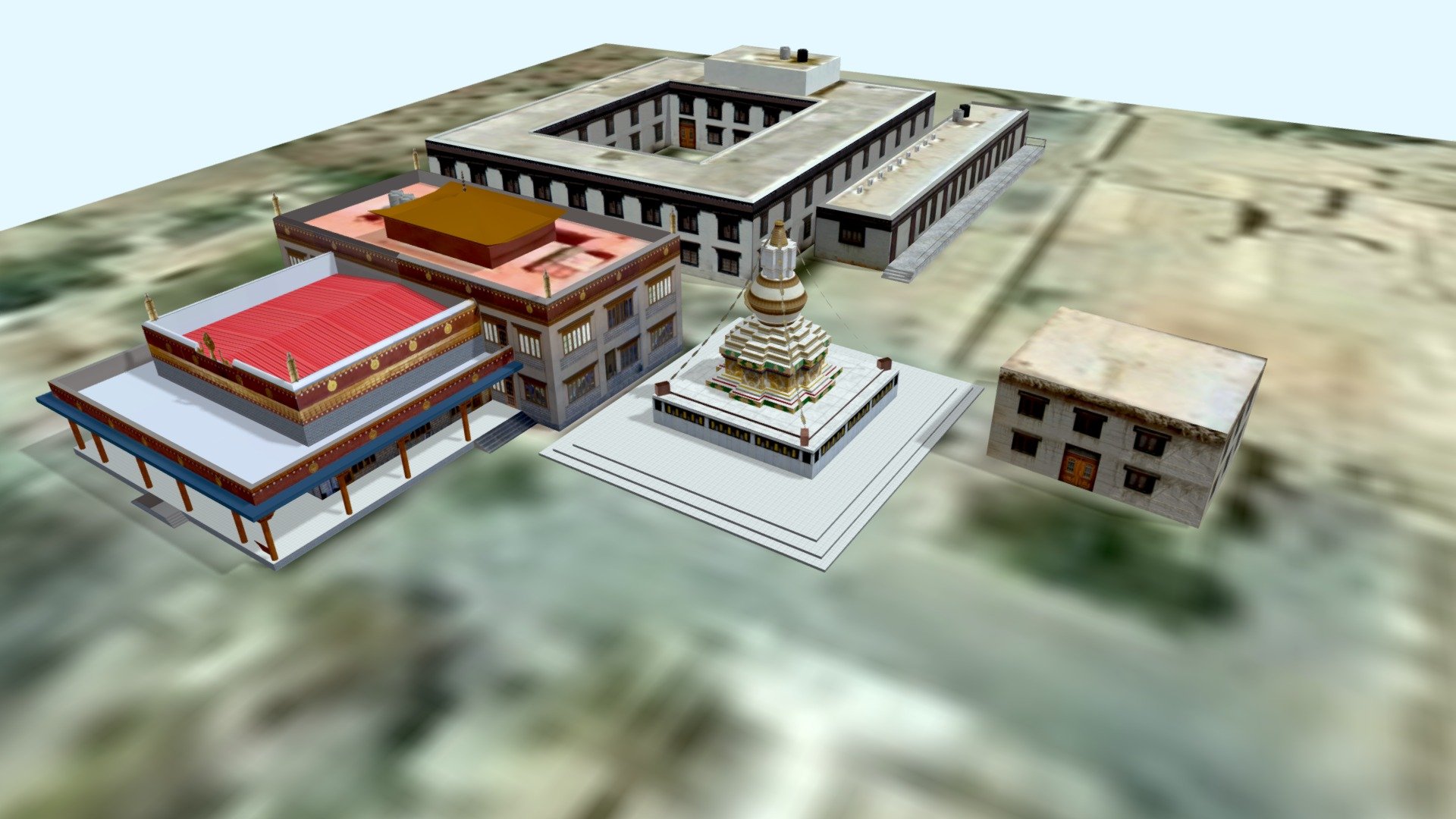 Chorten - 3D model by MMI (@sneh.) [518958f] - Sketchfab