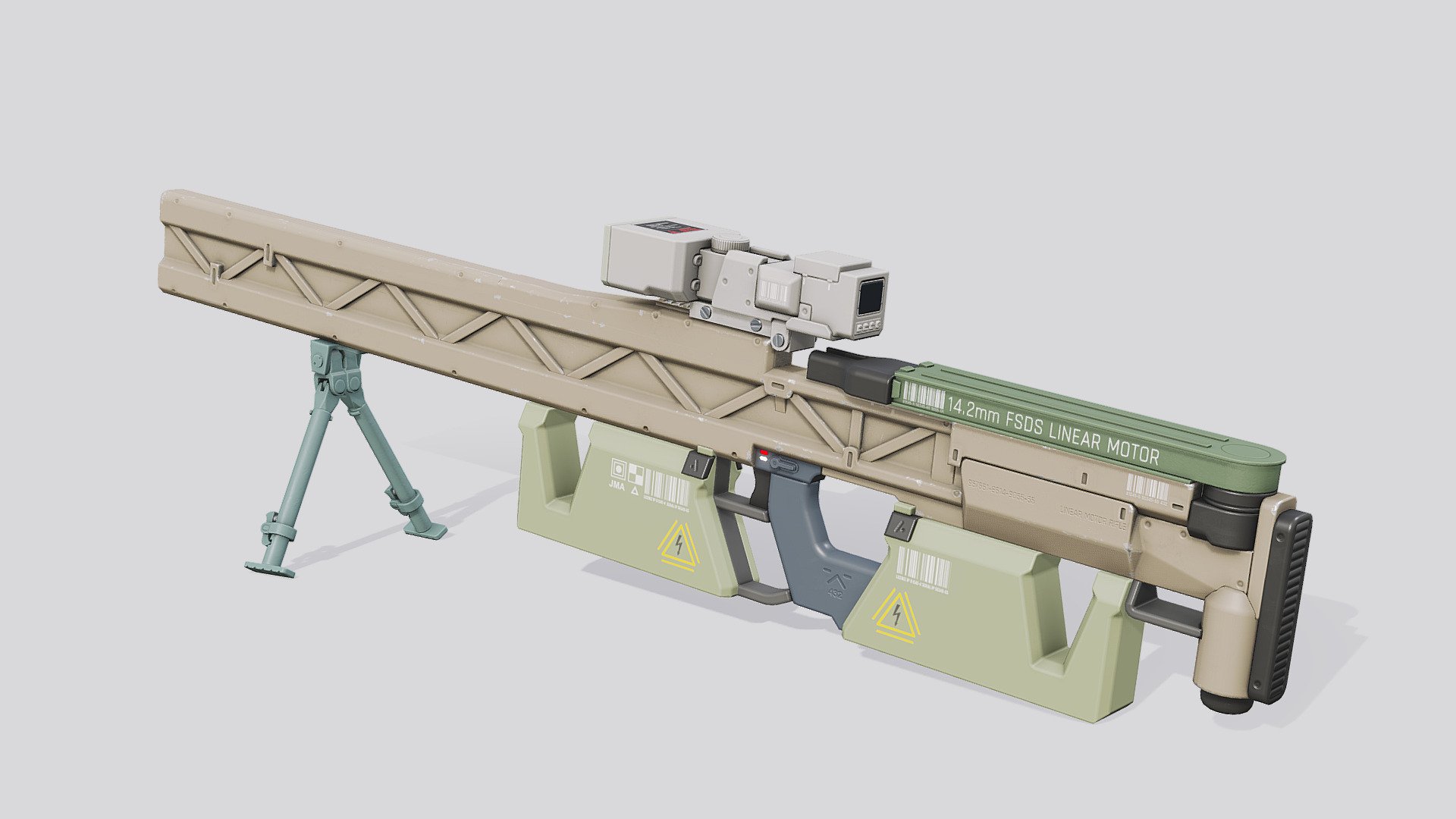 Rail Weapon 03 - 3D model by QuakeShambler [518e4fe] - Sketchfab