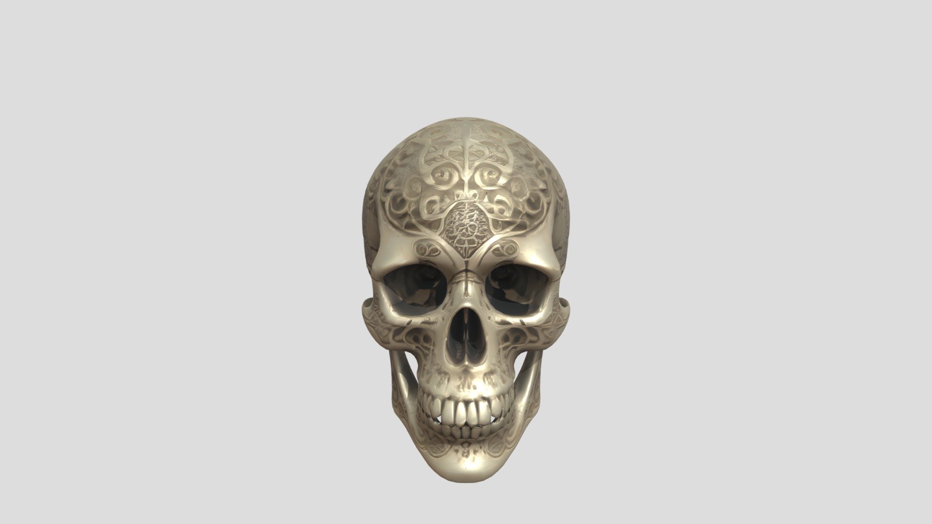 intricately carved human skull - 3D model by Moved1989 [519142e ...