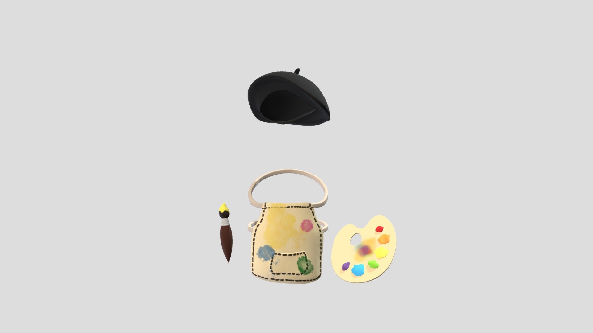Painter Outfit - Download Free 3D model by RavenclawNimbus [51963b3 ...