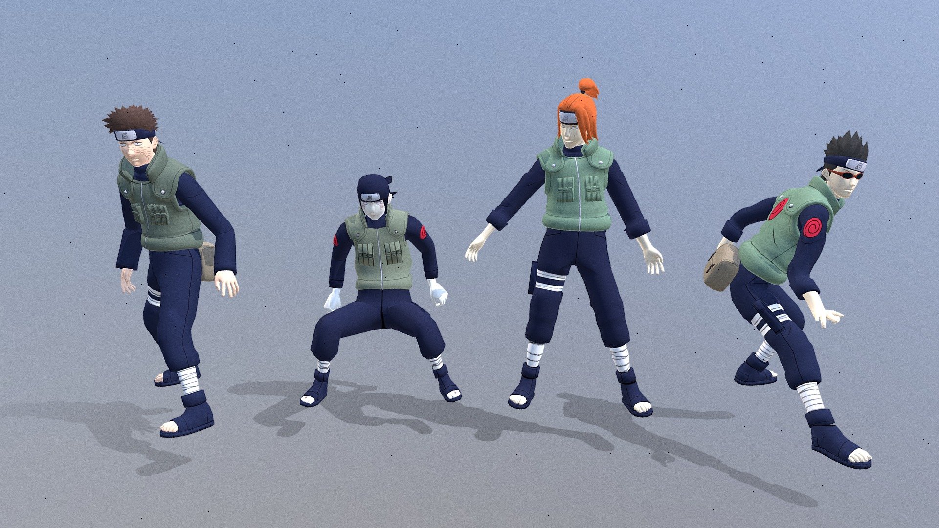 HIDDEN LEAF SHINOBI fbx - 3D model by Masashi Kishimoto .inc ...