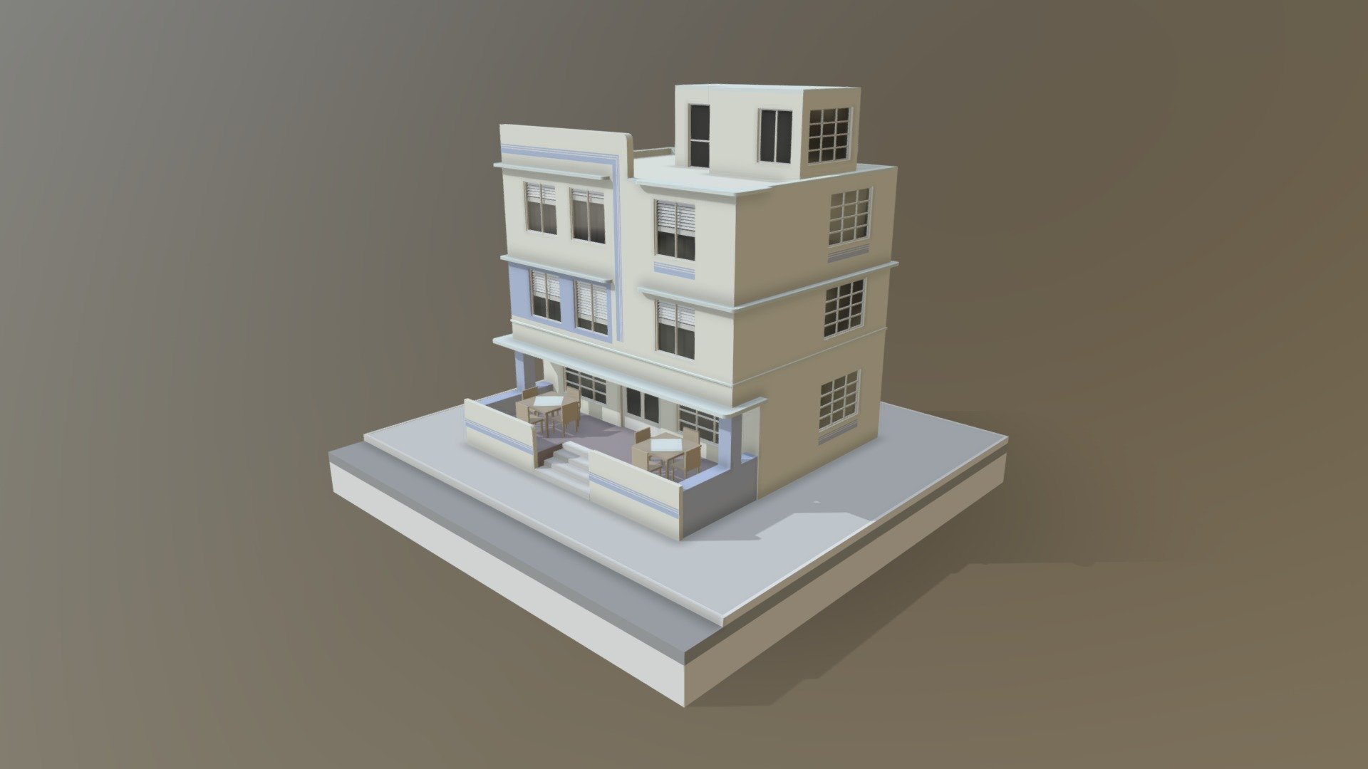 Low Poly Hotel - 3D model by JensDeBrabanter (@JensDeBra) [519d4d2 ...