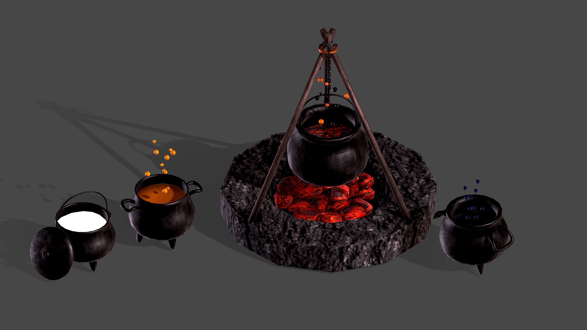 Stylized Fantasy Cauldron Kit - 3D model by IanaM [51a2088] - Sketchfab