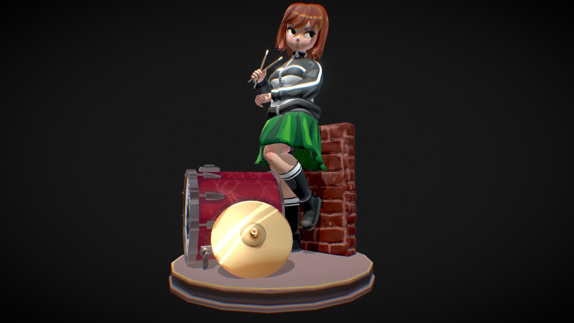 Kim Pine (Scott Pilgrim) - 3D model by Benduku [51a653d] - Sketchfab