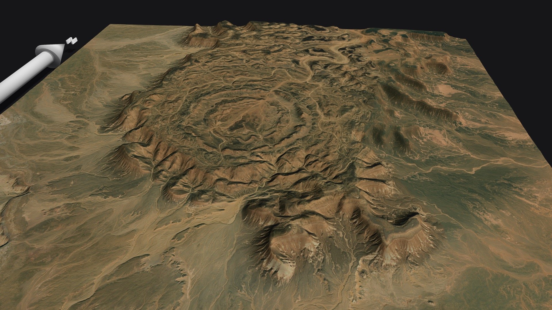 Tin Bider, Impact crater, Algeria - Download Free 3D model by Matthias ...