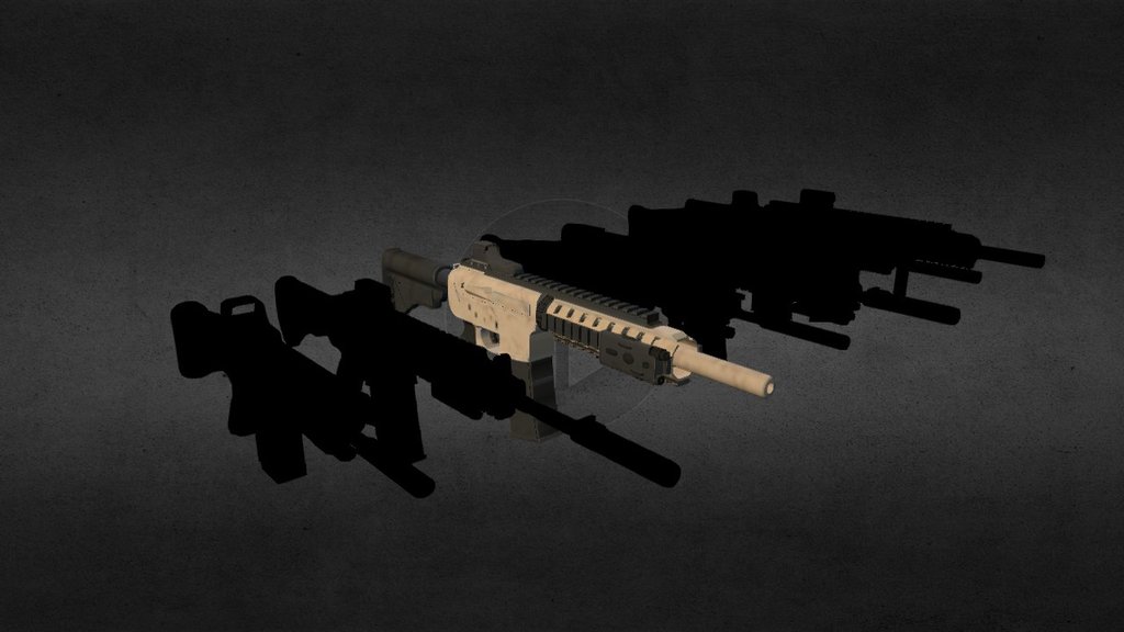 M4 and SCAR-H - 3D model by saragrencho [51aa455] - Sketchfab