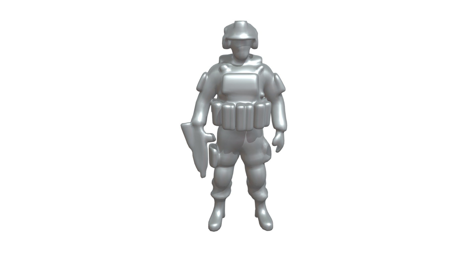 Heavily armored modern soldier with tactical ge - 3D model by ...