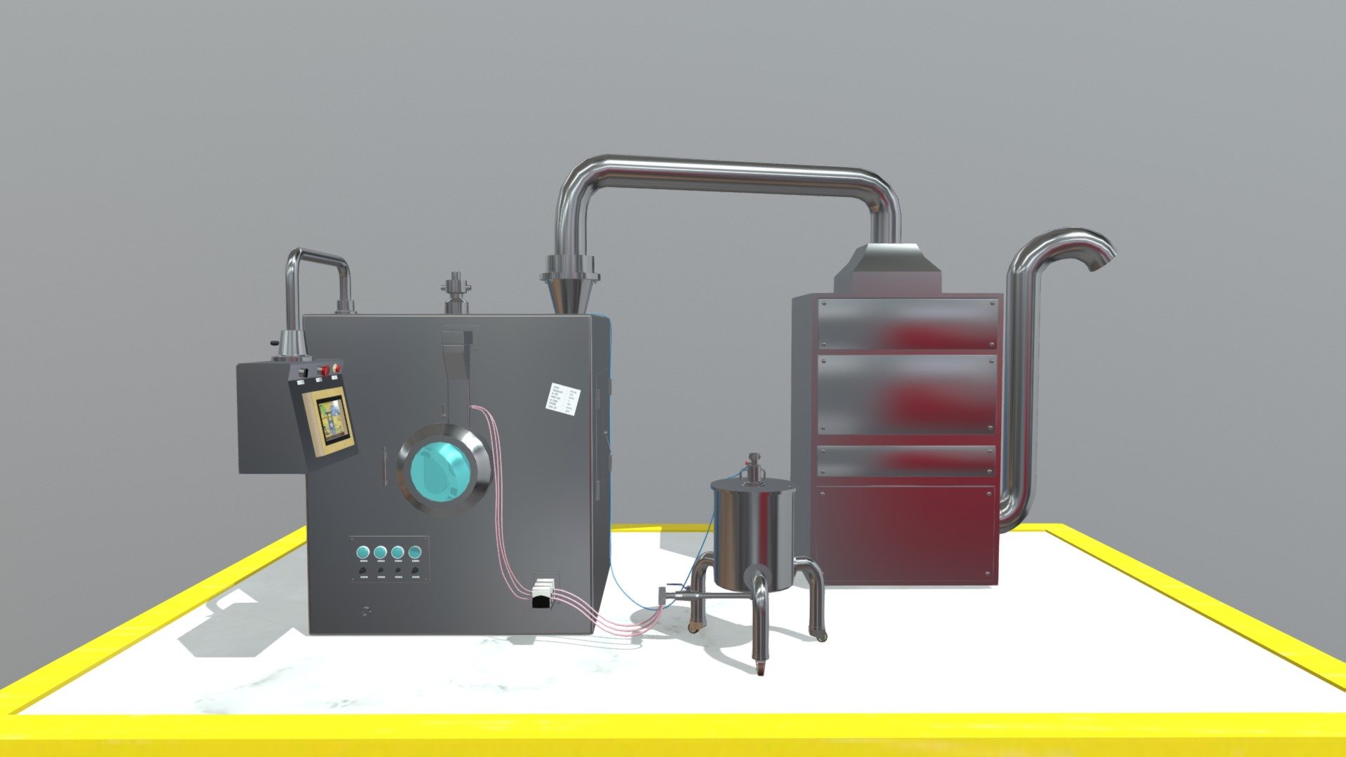 Tablet Coating Machine - 3D model by Virtual Reality (@simulanis ...