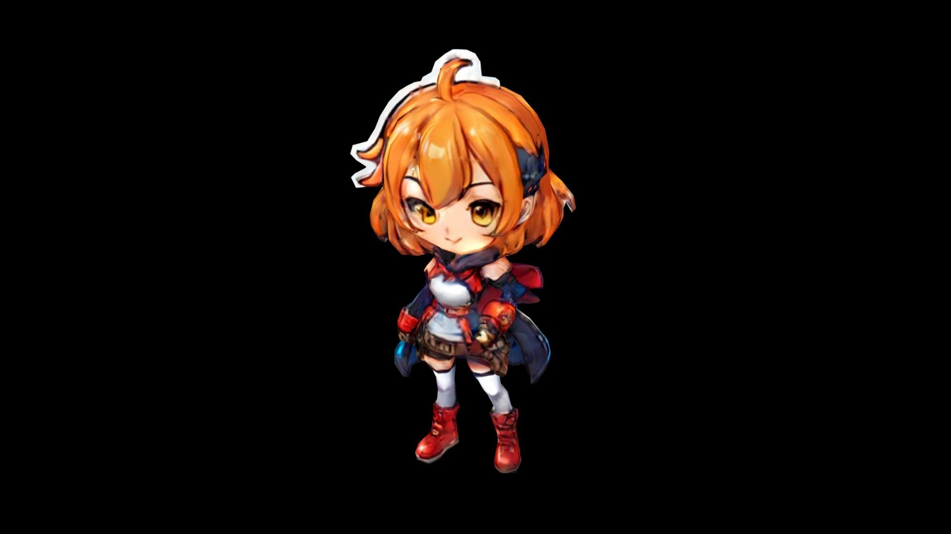 A sticker featuring a chibi-style portrait of a - Download Free 3D ...