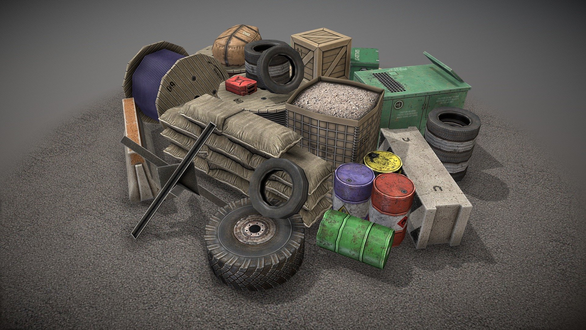 military props (city version) - 3D model by allommo [51c4eec] - Sketchfab