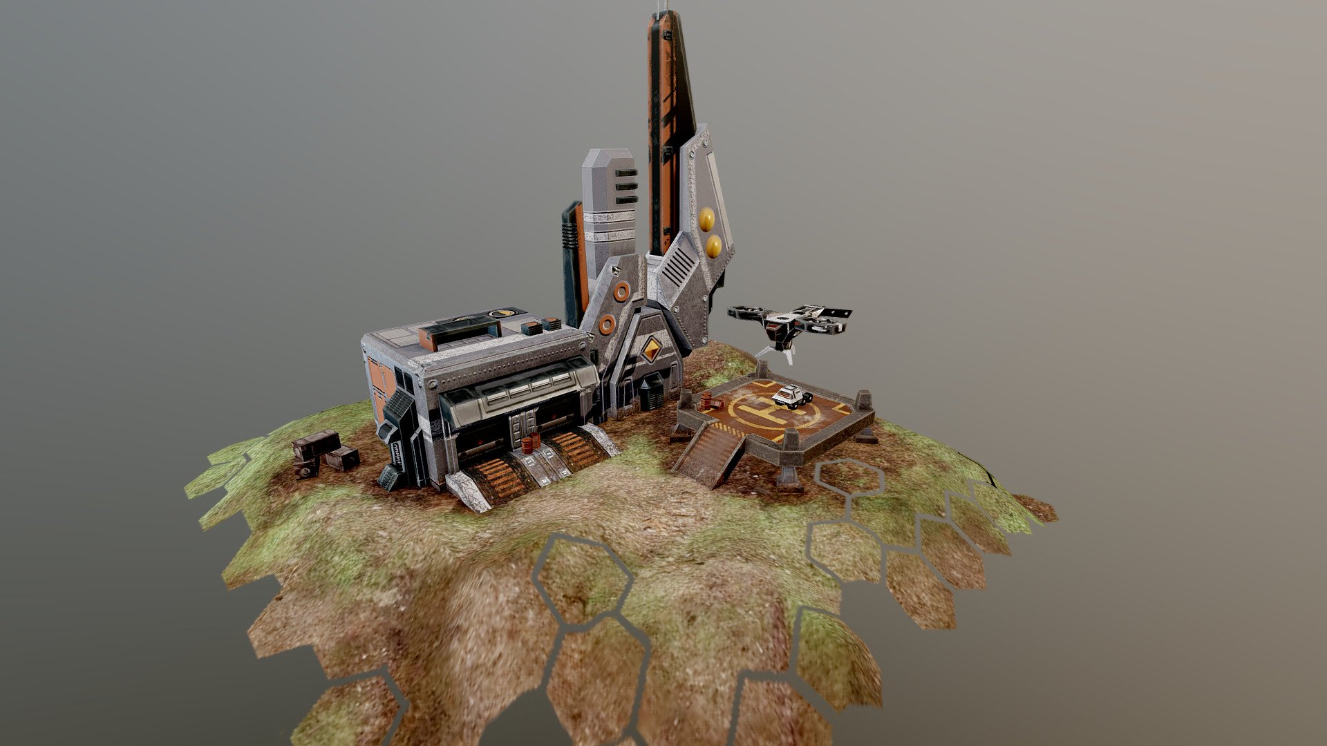 Sci-fi base building - 3D model by 🥤 Ceramic soda 🥤 (@ceramicsoda ...
