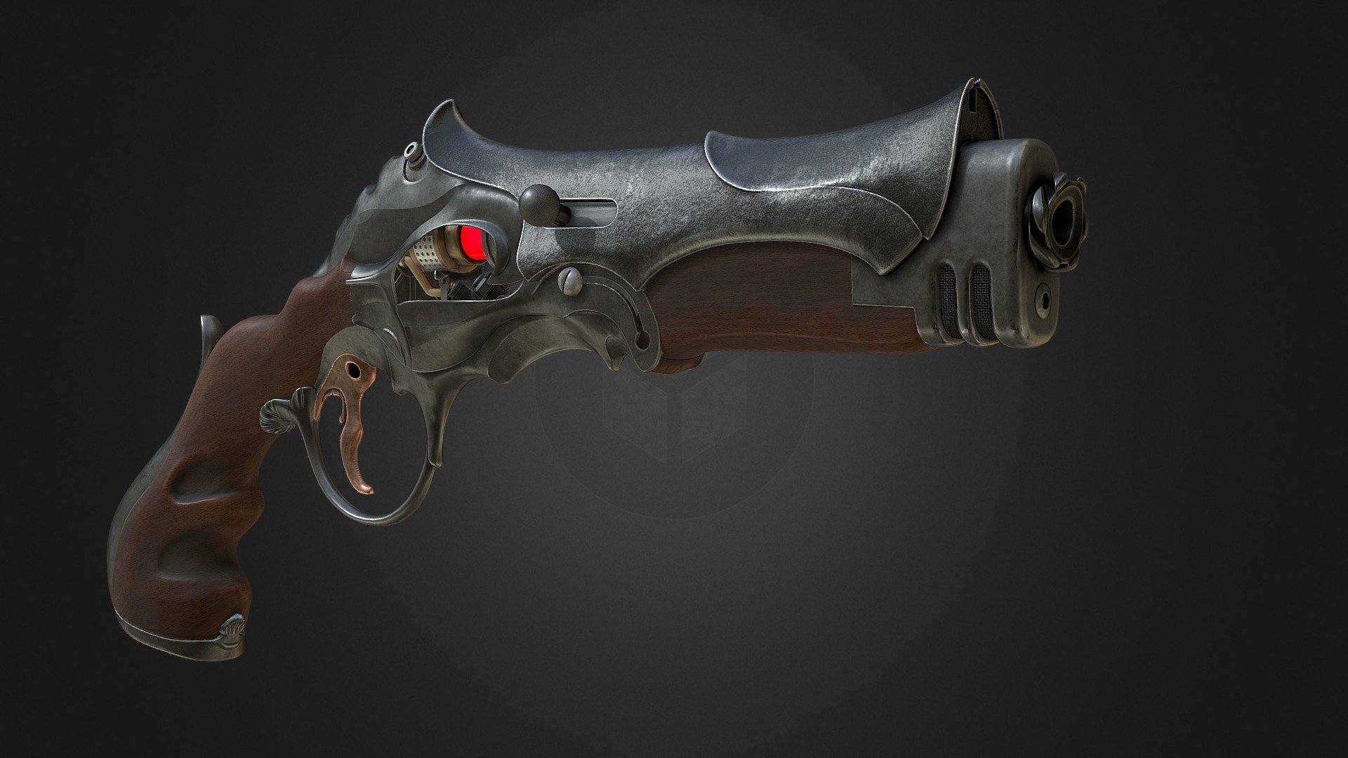 Steampunk weapon - 3D model by fender (@Oto_Onyo) [51c823d] - Sketchfab