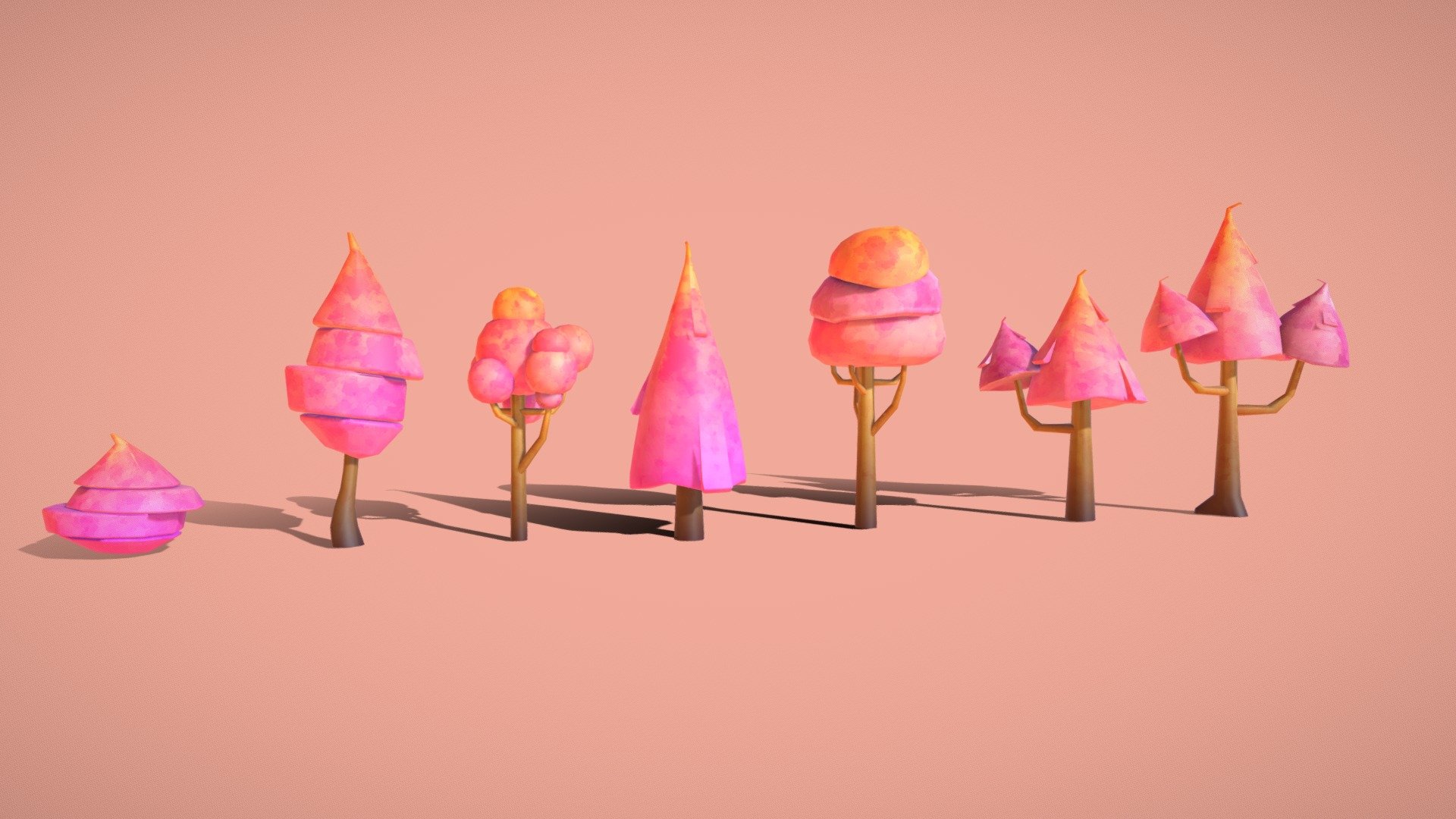 Low Poly Stylized Tree Pack 2 - Fall - Buy Royalty Free 3D model by ...