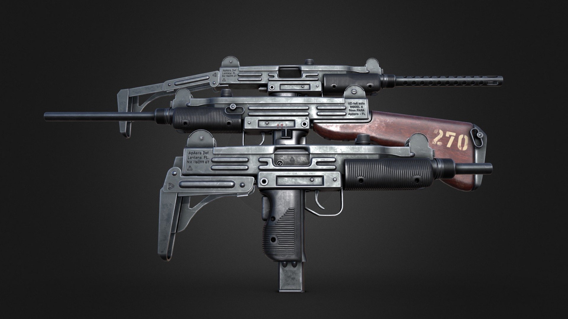Modular UZI [Game Ready] - Buy Royalty Free 3D model by Aperture ...