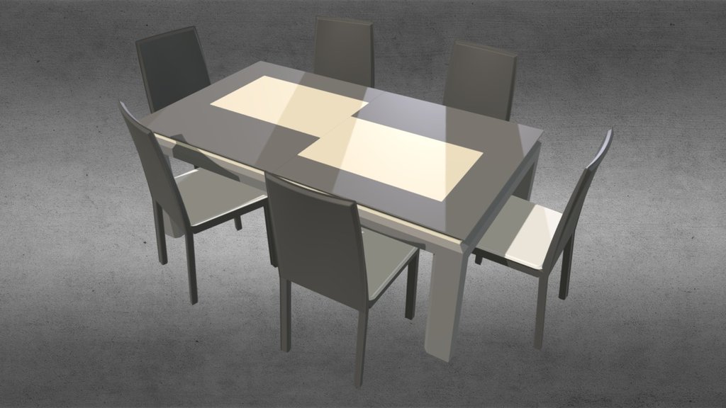 Modern Table Set - 3D model by Jetstorm-3D (@Jetstorm_477) [51d8b46 ...