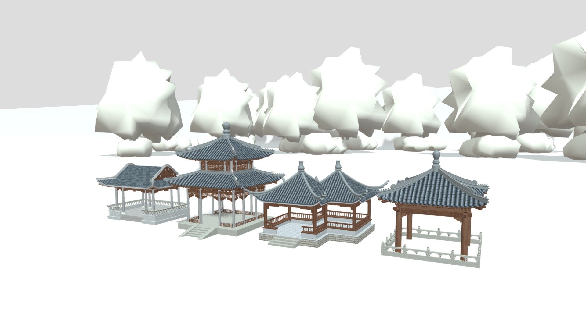 Modern landscape pavilion, pavilion, triangular - 3D model by sjm19973 ...