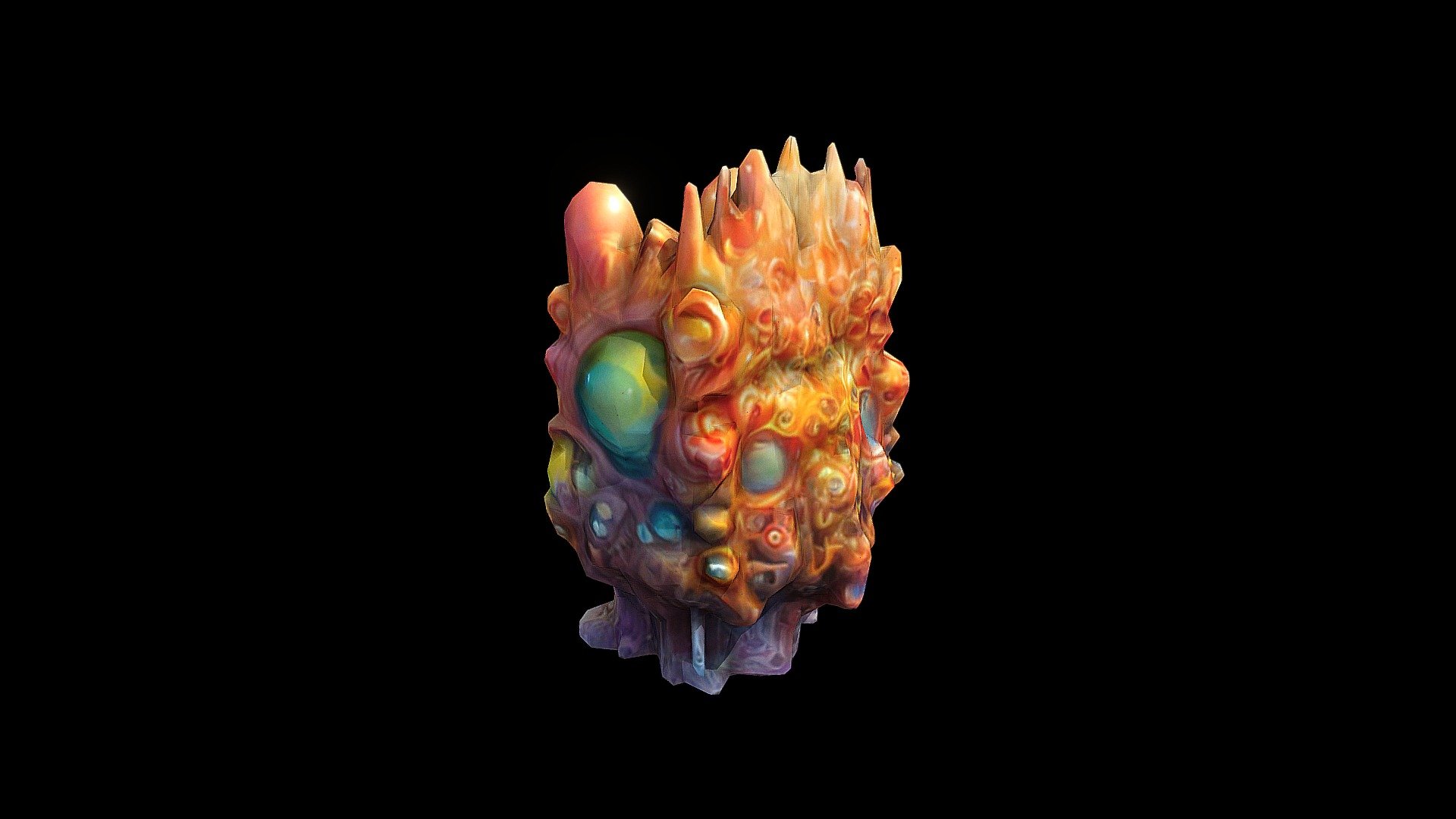 a painting of a colorful object in the middle - Download Free 3D model ...