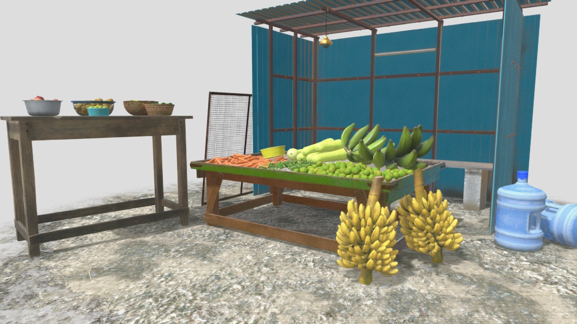 Market Stall - 3D model by IACG [51e70fc] - Sketchfab