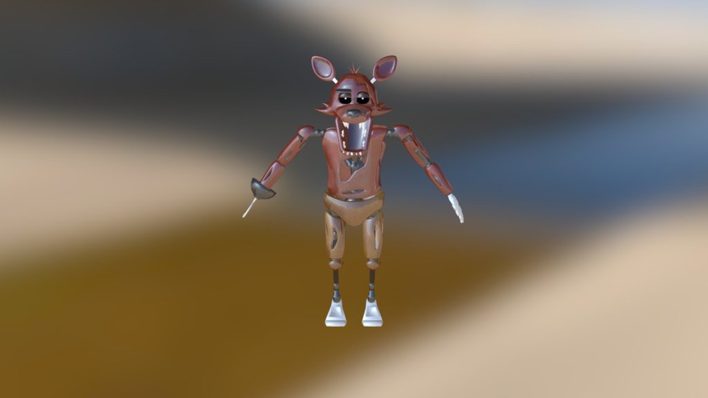 Foxy (fnaf world) - 3D model by bloxious [51f248f] - Sketchfab