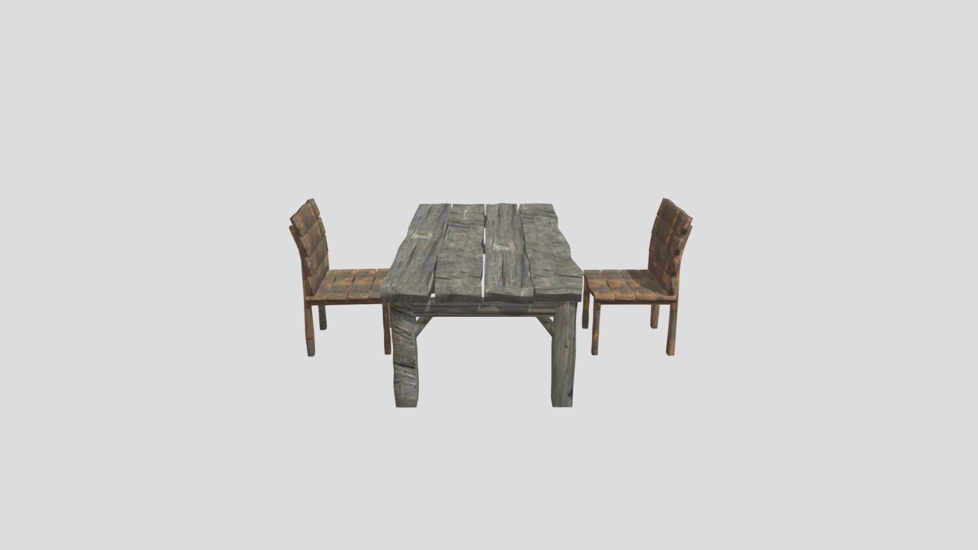 Rustic Wooden Dining Set - 3D model by TDR (@nusunttdr) [51f3bd4] - Sketchfab